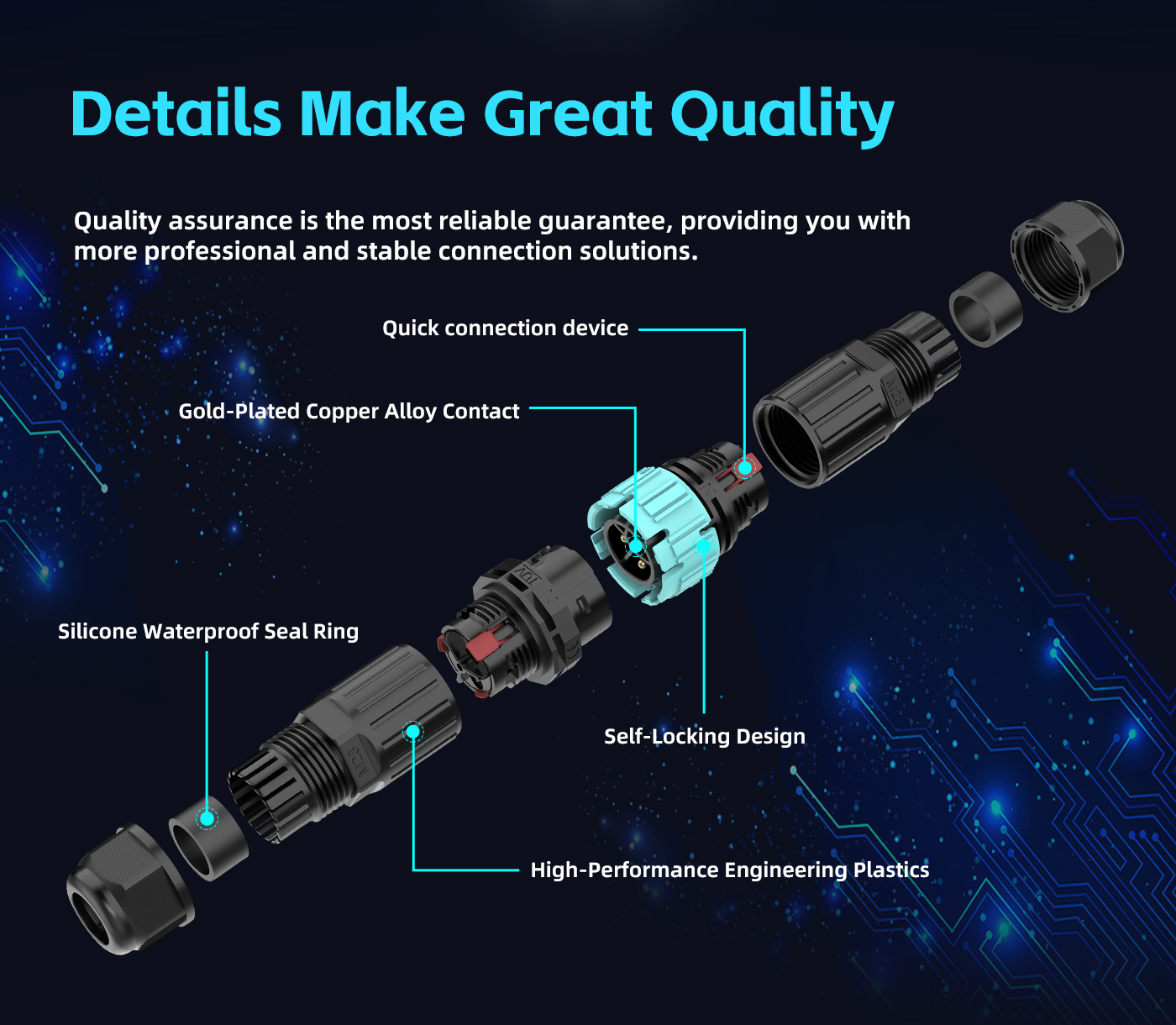 Industrial Waterproof IP68 Cable Connector P25 Flange Type Male Female ...